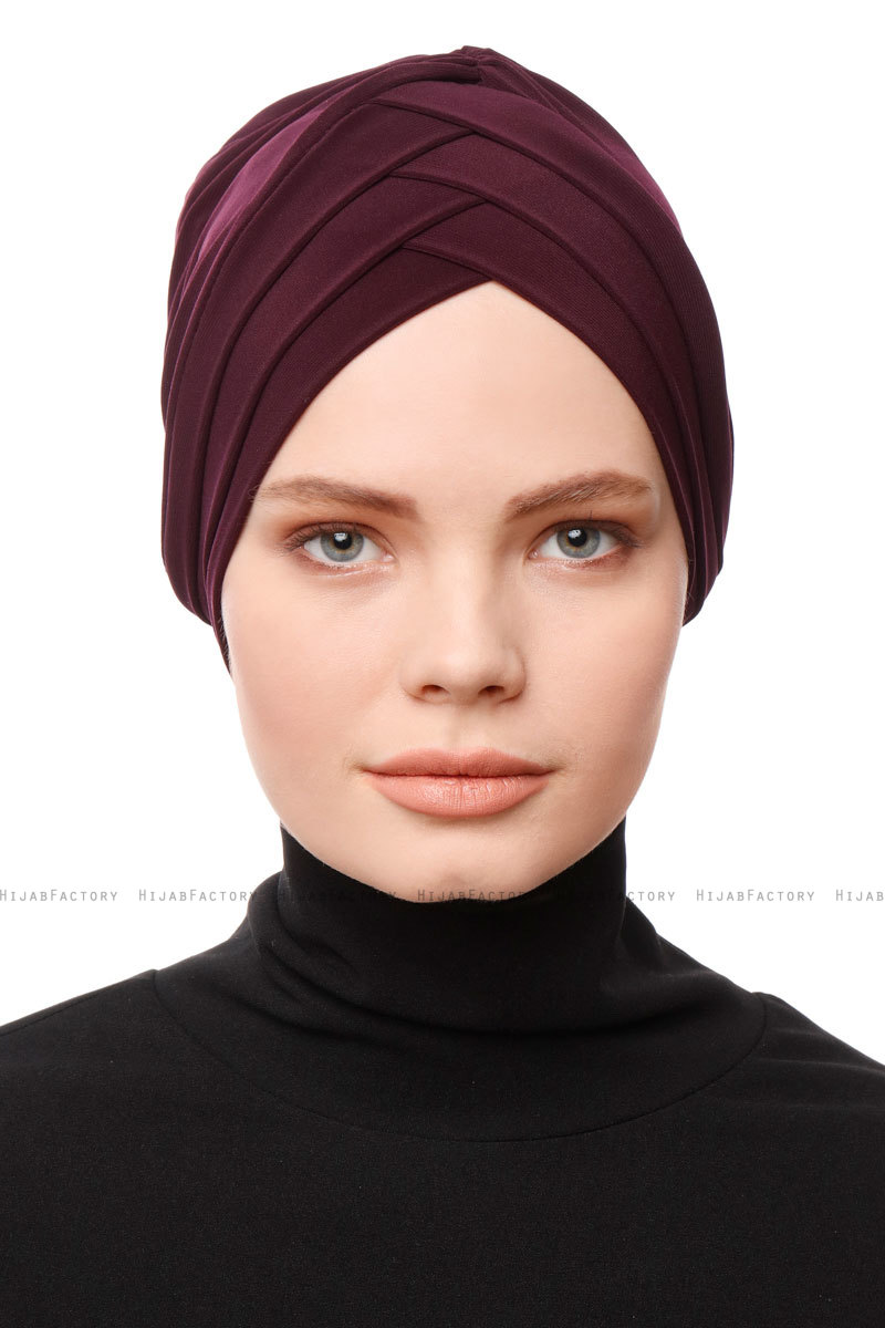 Gamze - Pruim Turban - Hijab - Hijabfactory.nl